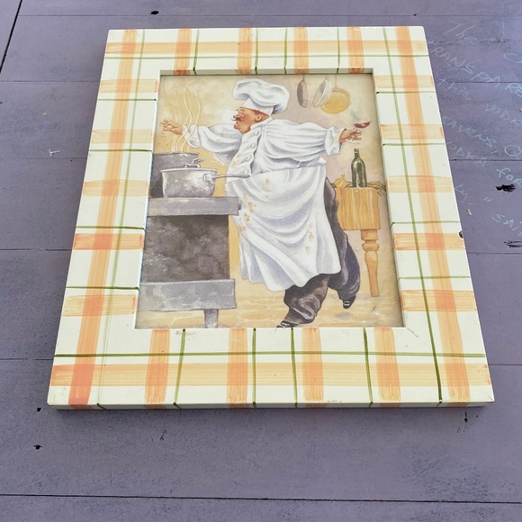 no name | Wall Decor | Vintage Framed Print Of A Chef Cooking | Poshmark